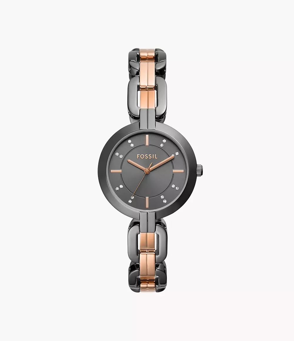 (Pre Order) fossil kerrigan three-hand two-tone stainless steel watch ...