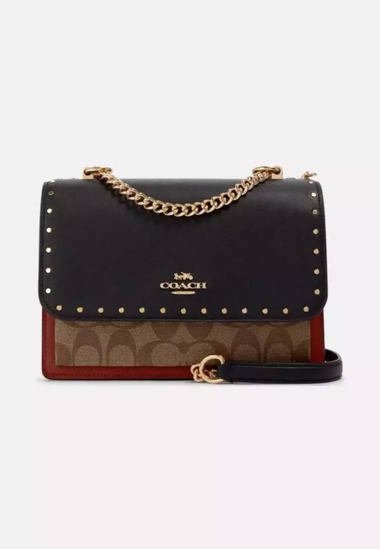 Coach klare crossbody signature canvas in khaki terracotta - Amory
