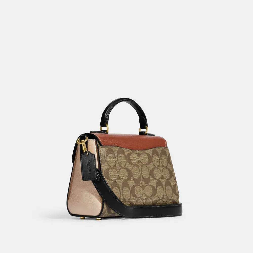 Coach Morgan Top Handle Satchel In Colorblock Signature Canvas in Gold ...