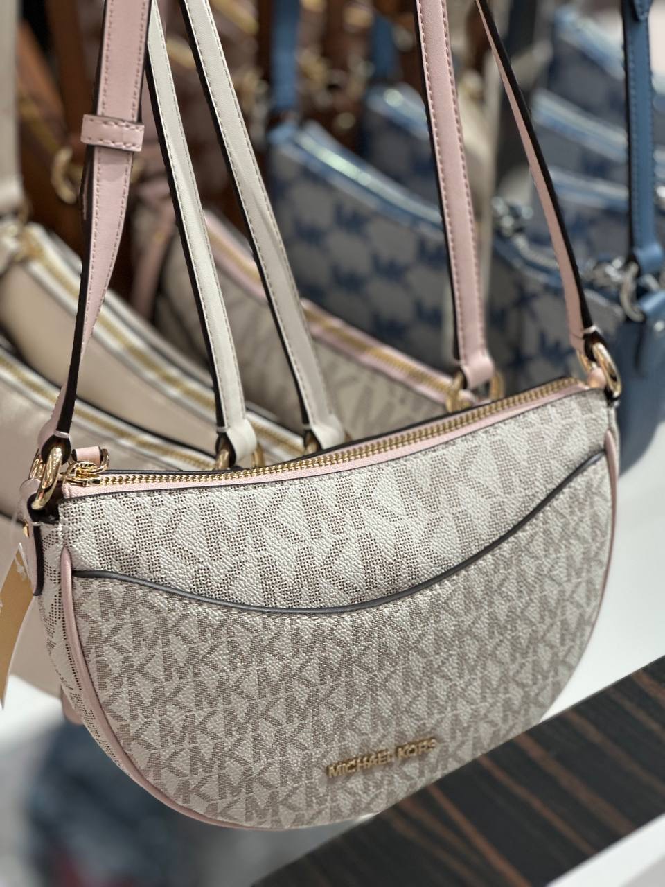 (Pre Order) Michael Kors small dover half moon crossbody in signature ...