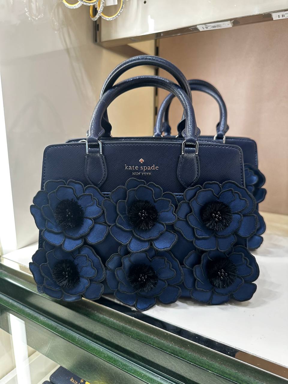 (Pre Order) Kate Spade small madison satchel in blue multi applique ...