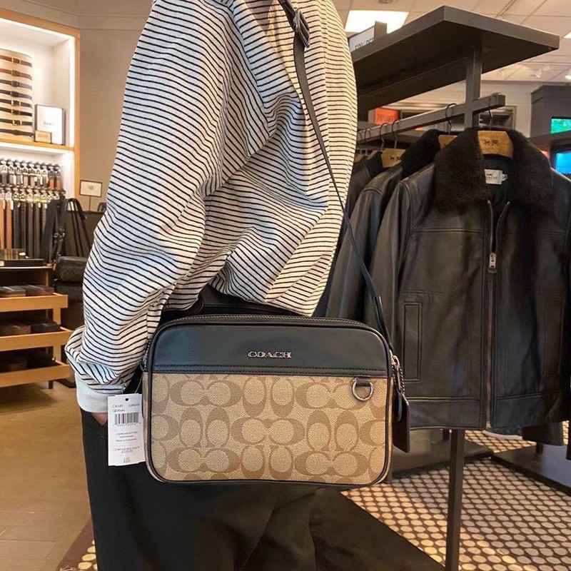 Coach Graham Crossbody Khaki Black - Amory