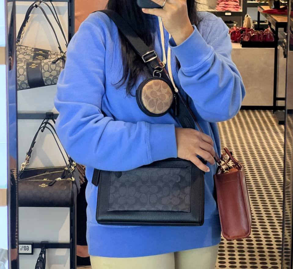 (Pre Order) coach holden crossbody in signature charcoal black - Amory