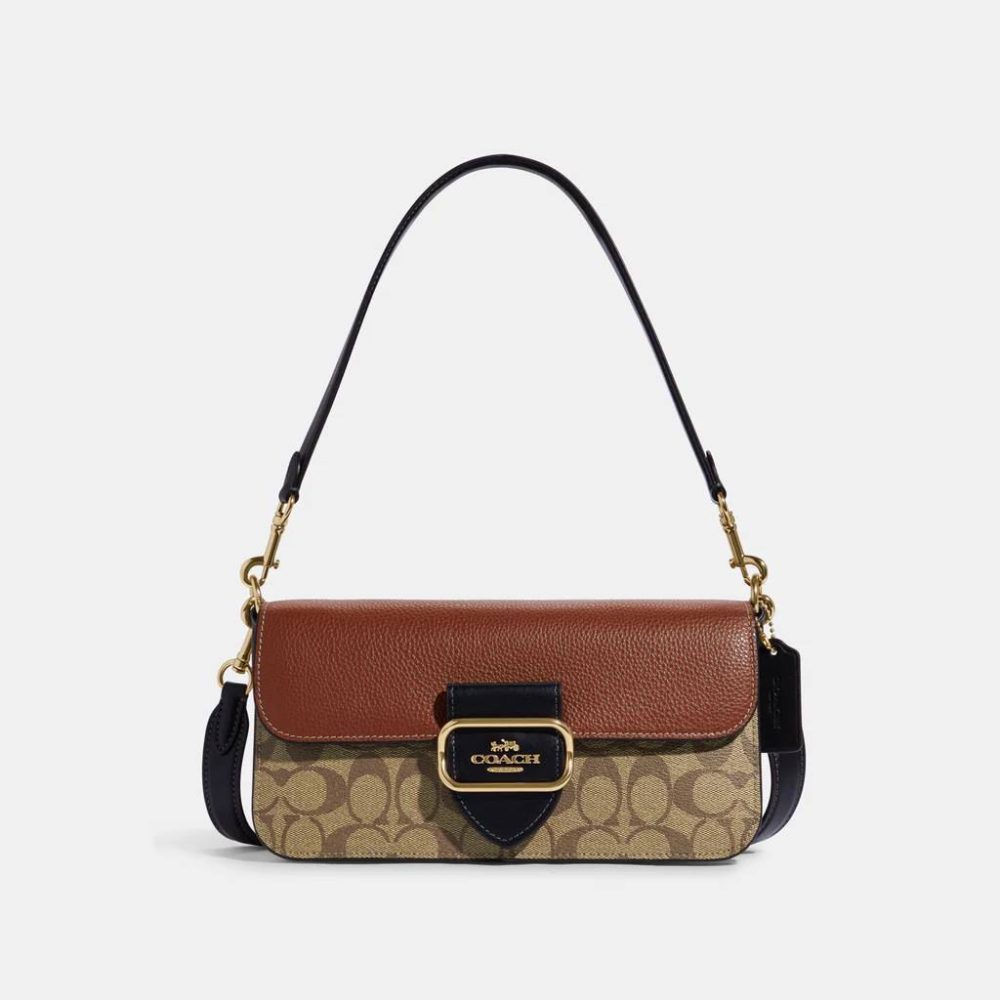 (Pre Order) coach morgan shoulder in khaki terracotta - Amory