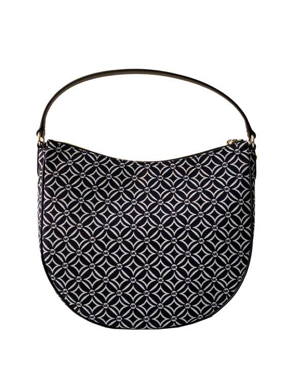 Michael Kors Dover Large Half Moon Shoulder In Signature Black - Amory