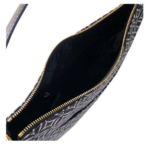 Michael Kors Dover Large Half Moon Shoulder In Signature Black - Amory