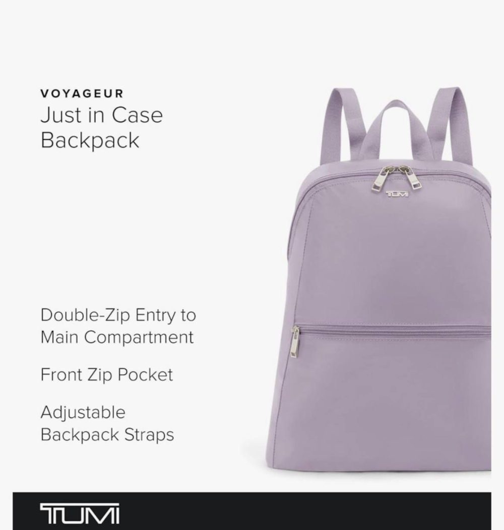 (Pre Order)tumi voyageur just in case backpack in lavender - Amory