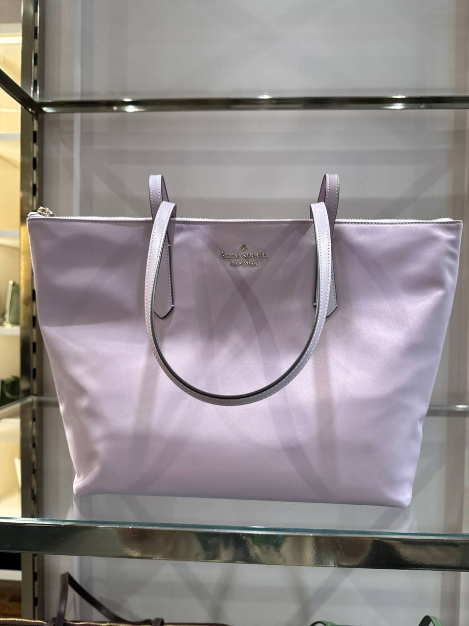 (Pre Order) Kate Spade kitt nylon medium tote in lilac - Amory