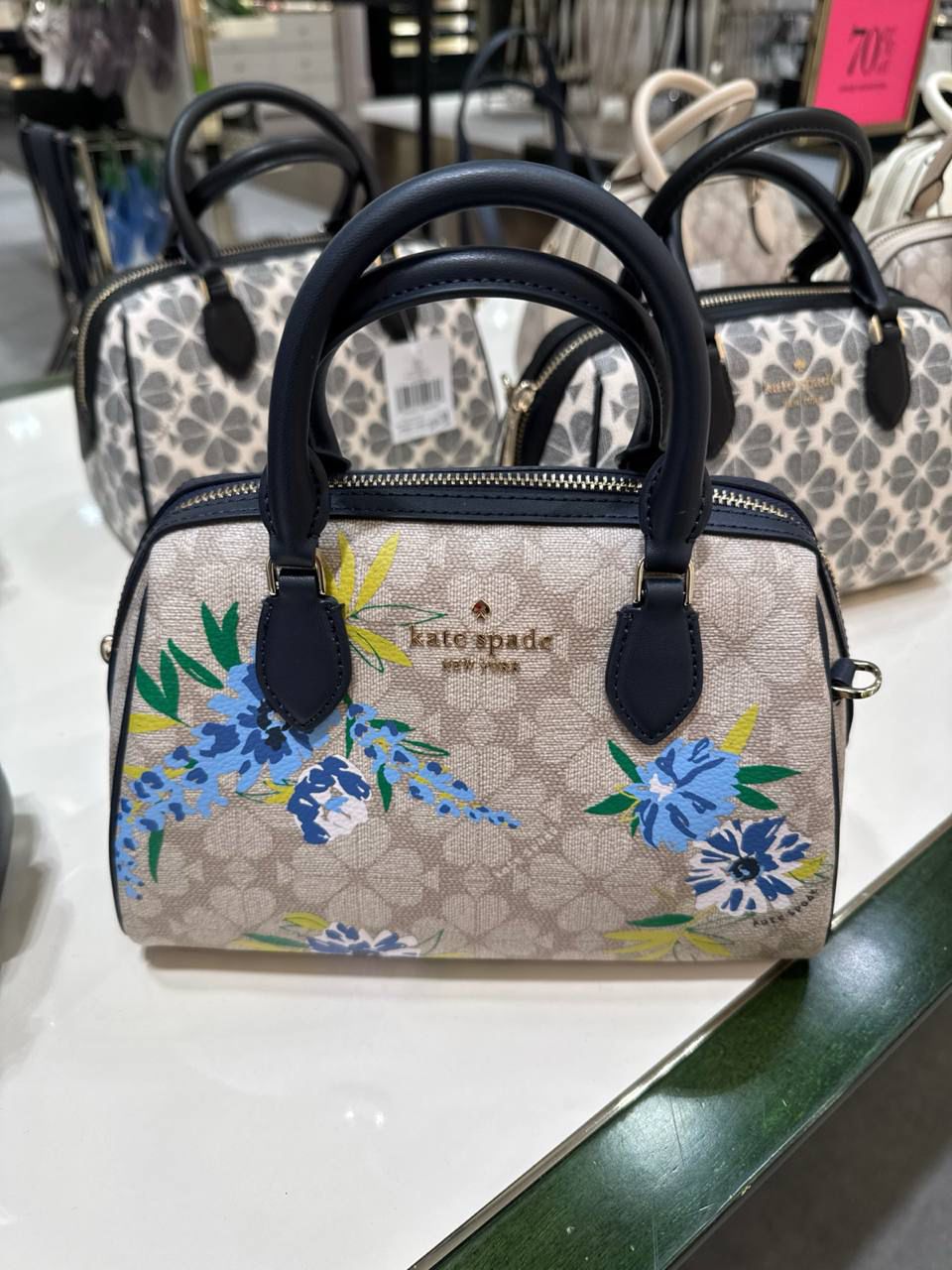(Pre Order) Kate Spade small madison duffle in signature flower blazer ...